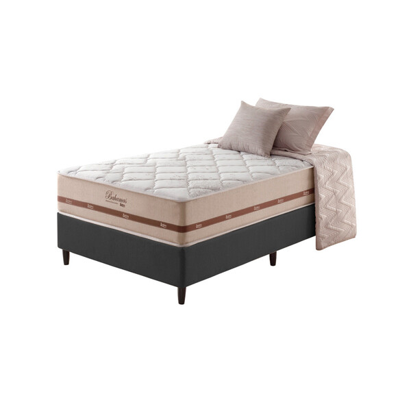 Cama Box Solteiro King Preto + Colchão Molas Superlastic Bahamas ...