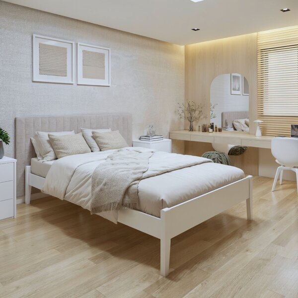 Cama Casal 140,5cm Turca Slim Em Madeira Maciça Branco | Leroy Merlin