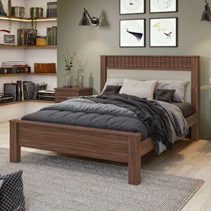 Cama Casal Athenas Plus Imbuia Naturale E Off White | Leroy Merlin