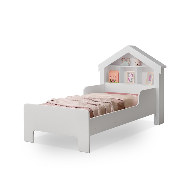 Cama Casinha Com Telhadinho Infantil Para Menina Branco Mdf | Leroy Merlin