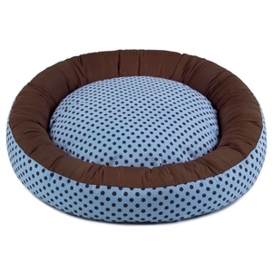 Cama De Cachorro Com Zíper Redonda Nani - P - Azul Poá Marrom | Leroy ...