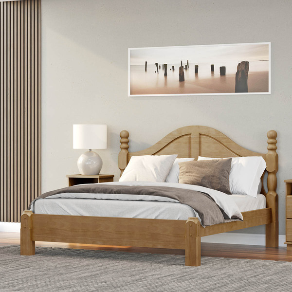Cama De Casal Clássica 208cm X 152 5cm Ouro Freijó Madeira Pinus ...