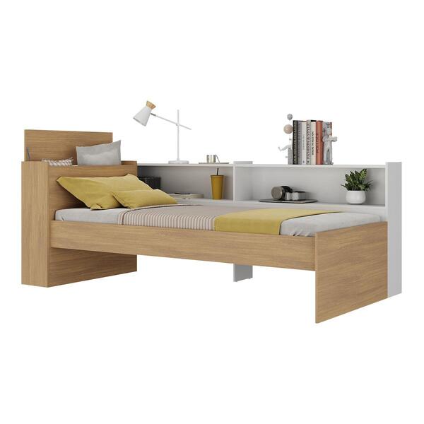 Cama De Solteiro Com Colchão Incluso Baú Embutido E Prateleira ...
