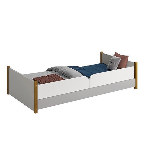 Cama Evolutiva Ravi Com Pés Amadeirado E Proteção Lateral Lisa - Reller ...