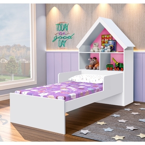 Cama Infantil Casa Enzo Branco Rosa | Leroy Merlin