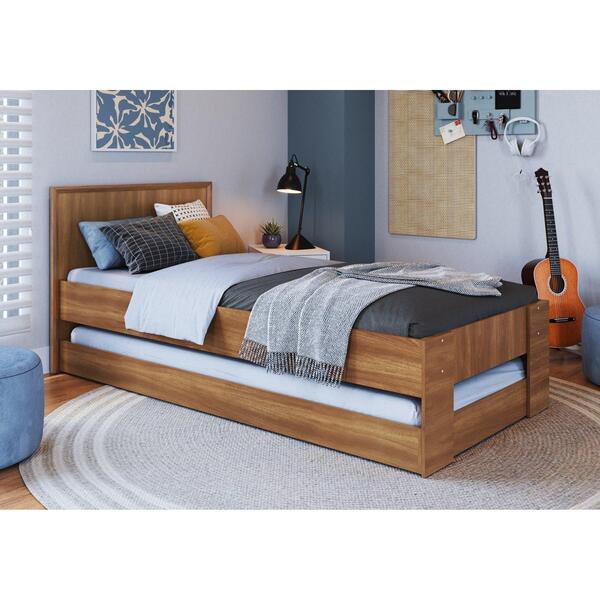 Cama Infantil Solteiro Com Cama Auxiliar Los Angeles Nogal | Leroy Merlin