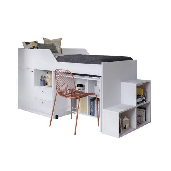 Cama Multifuncional Solteiro 100% Mdf 2 Gavetas 1 Porta 4 Nichos ...