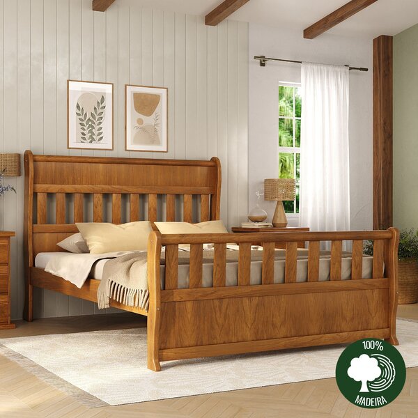 Cama Nathalia 90 Madeira Maciça Marrom/mogno Mel Mogno Mel | Leroy Merlin