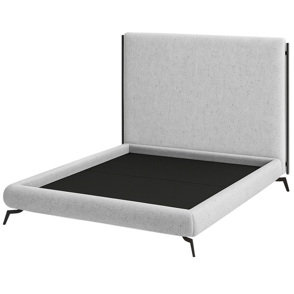 Cama Queen Pés Ferro Nami Com Cabeceira Parise Linho Cinza Claro ...