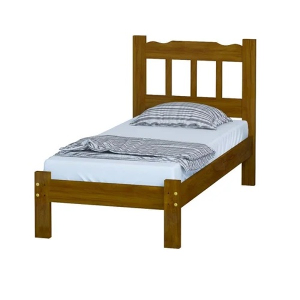 Cama Solteiro Em Madeira Maciça Reforçado Imbuia Nemargi | Leroy Merlin