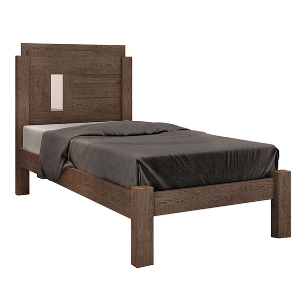 Cama Solteiro Moderna Chocolate Amanda Framar | Leroy Merlin