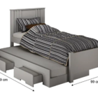 Cama Solteiro Milano Com Auxiliar Branco - Leifer | Leroy Merlin
