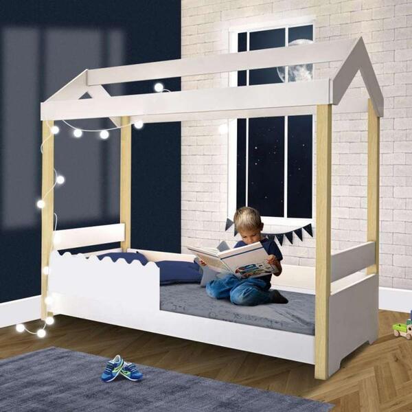 Cama Solteiro Montessoriana Com Led Jhulia Branco | Leroy Merlin