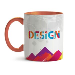 Caneca Design Gráfico Interior E Alça Laranja | Leroy Merlin