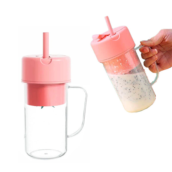 Caneca Mini Liquidificador Portátil C/ 6 Lâminas 420ml Rosa | Leroy Merlin