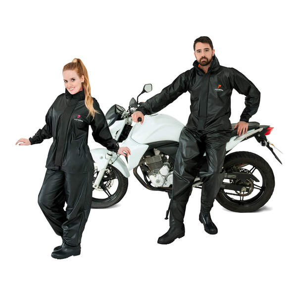 Capa De Chuva Motoqueiro Moto 100% Impermeável Pvc Masculino - P ...