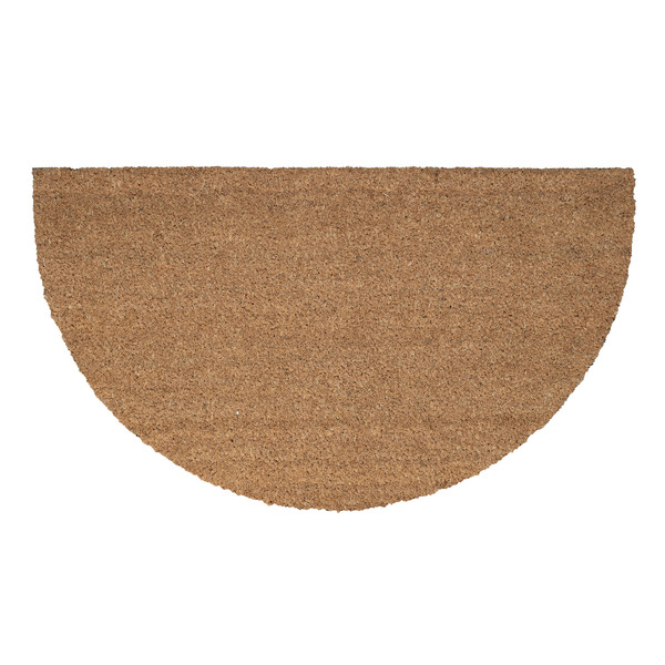 Capacho Liso Meia Lua Leo Meia Lua Fibra de Coco Marrom Interno e Externo com Cobertura 0,4x0,7m ...