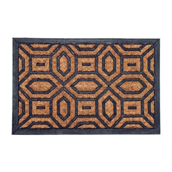 Capacho Fibra De Coco/borracha Cocotuft Panama Square Diamond | Black ...