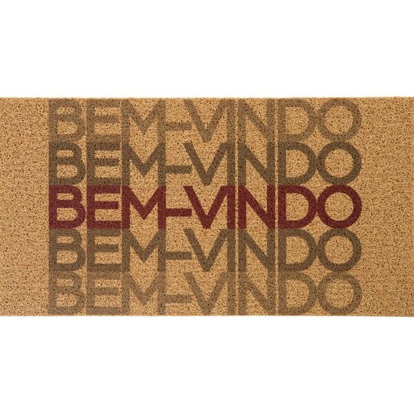 Capacho Para Entrada Vinil Bemvindo Degrâde 40cmx75cm Kapazi Bege ...