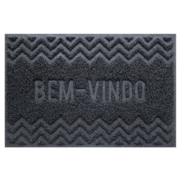 Capacho Para Porta Emborrachado Zig Zag 40x60cm - Cinza | Leroy Merlin