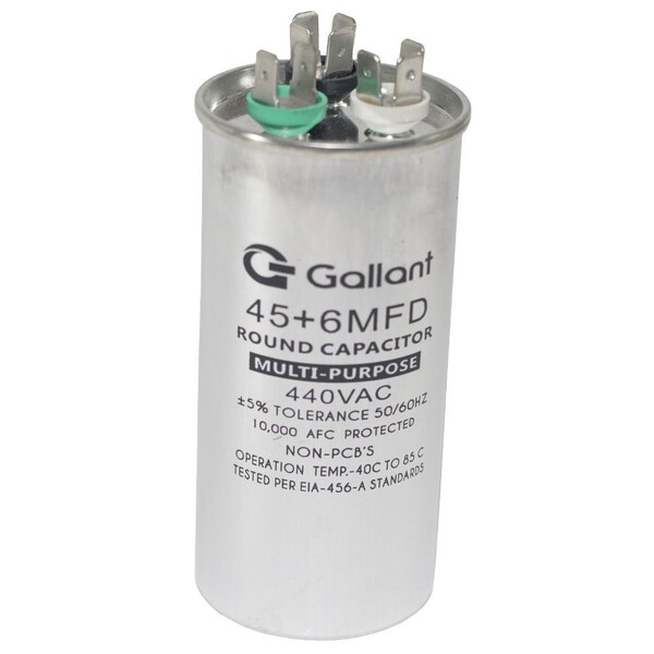 Capacitor CBB65 Gallant 45+6MF +-5% 440 VAC | Leroy Merlin