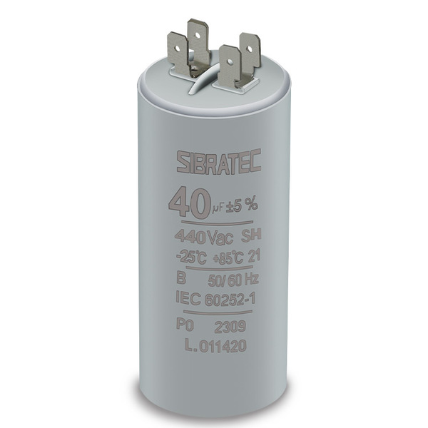Capacitor Permanente Com Terminal 40,0 Uf 440v Para Motor Monofasico ...