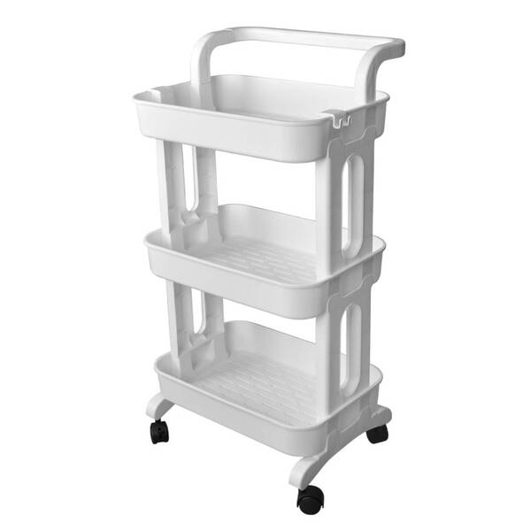 Carrinho Auxiliar Organizador Rodas 360° Multiúso 3 Bandejas | Leroy Merlin