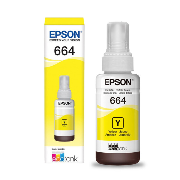 Cartucho De Tinta Epson T664420al Amarelo | Epson L110 L120 L1300 ...