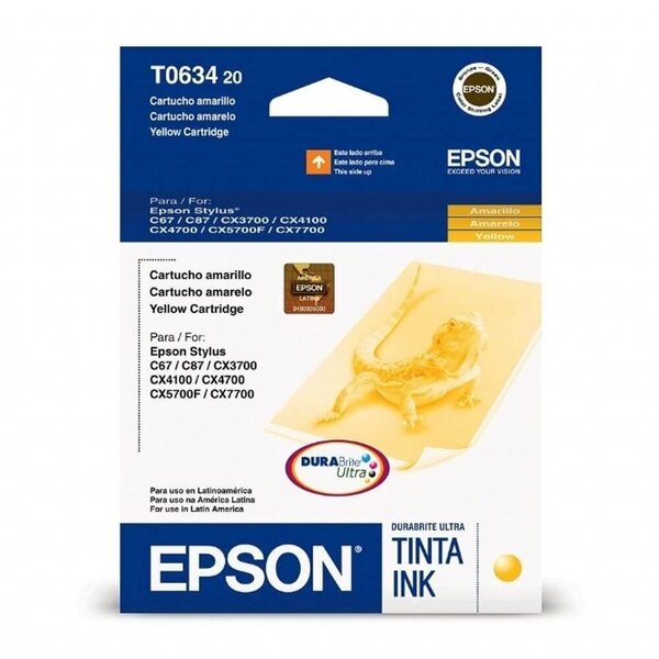 Cartucho De Tinta Epson To63420 Amarelo | Epson Stylus C67 C87 Cx3700 ...