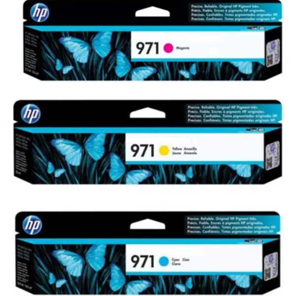 Cartucho De Tinta Hp 971 Kit 3 Cores Magenta Ciano Amarelo | Officejet ...