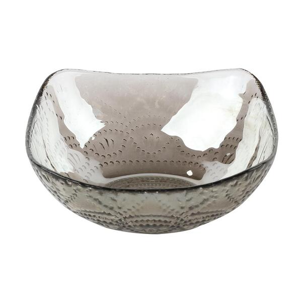 Centro De Mesa Oriente Em Vidro 380ml L15xp15xa5cm Cor Fume Luster ...