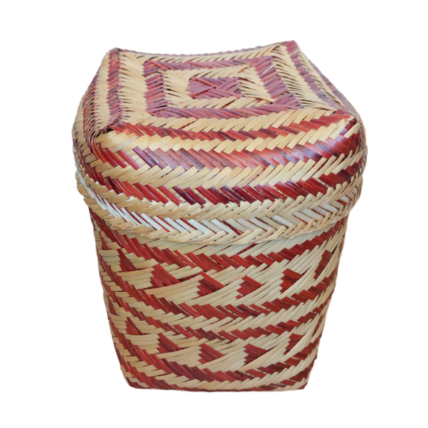 Cesto Baniwa C/ Tampa P Natural/vermelho | Leroy Merlin