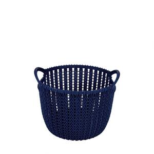 Cesto Trançado Circular Grande Azul | Leroy Merlin