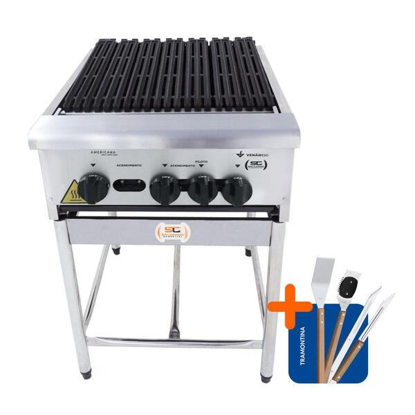 Chapa Charbroiler Americana Profissional Grill 45cm Gás Inox Com Pé ...