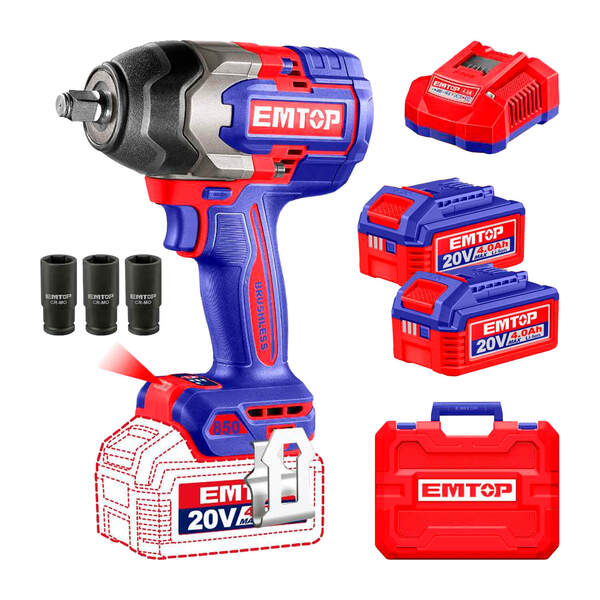Chave De Impacto Sem Fio 20v 850nm Com 2x4.0ah Potente Aço | Leroy Merlin