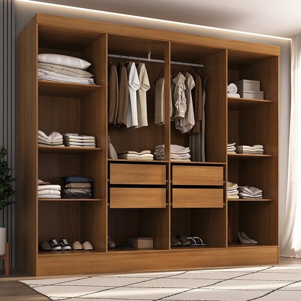Closet Casal 100% Mdf 4 Gavetas Jatobá Yescasa Cinamomo | Leroy Merlin
