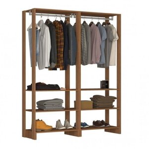Closet Modulado 2 Peças Com 2 Cabideiros E 3 Nichos Yes Marrom | Leroy ...