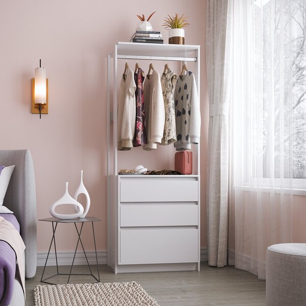 Closet Modular 3 Gavetas 182x70cm Verona Branco | Leroy Merlin