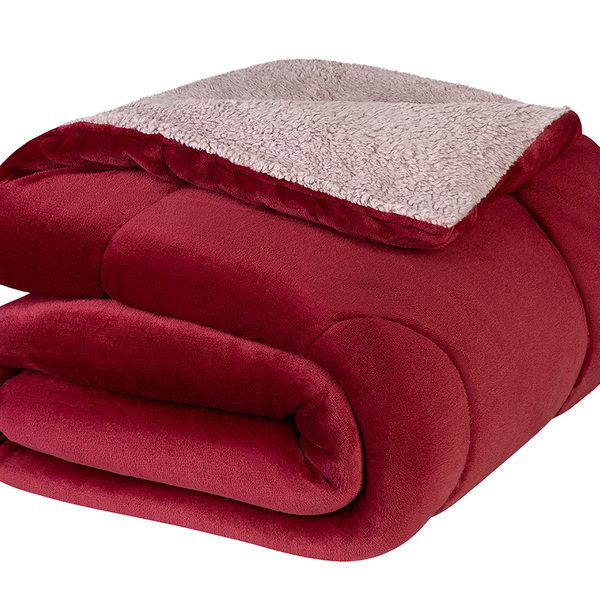 Coberdrom Lepper Dupla Face Solteiro Prisma 1,50m X 2,20m Marsala ...