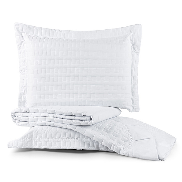 Cobre Leito Queen Venice 3 Pçs Percal 200 Fios 100% Algodão - Branco ...