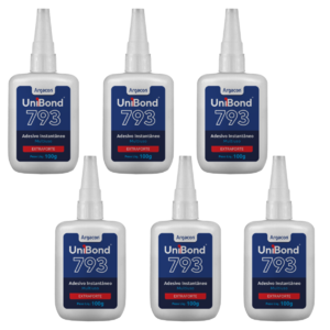Cola Uni Bond Adesivo Instantâneo 793 Extraforte 100g Argacon Kit 6 ...