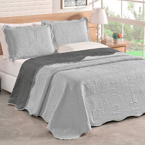 Jogo De Colcha Casal King Buddemeyer Bud Vision New Colors Cinza P.56 ...