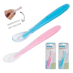 Colher De Silicone Bebê Introdução Alimentar Macia Buba Rosa | Leroy Merlin