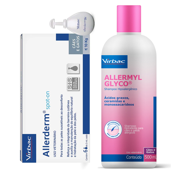 Combo 1cx Allerderm 2ml 6 Pipetas + 1un Allermyl Glyco 500ml | Leroy Merlin