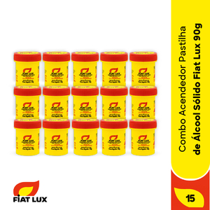 Kit com 15 potes de Acendedor Pastilha de álcool sólido Fiat Lux 90g ...