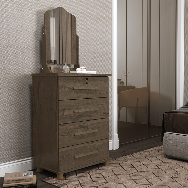 Comoda 4 Gaveta Pequena Corrediça Telescopica + Espelho | Leroy Merlin