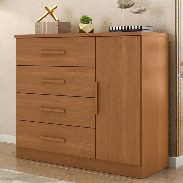 Cômoda 4 Gavetas 1 Porta Gênova Plus Zanzini | Leroy Merlin