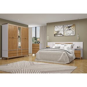 Mesa De Cabeceira Suspensa Sigma 1 Gaveta Champagne/cedro - Casa D ...