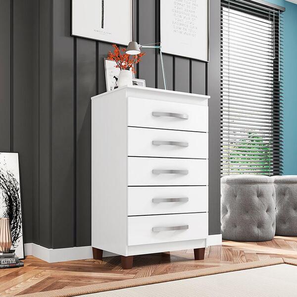 Cômoda Ambiente Cannes 5 Gavetas Branco - Incorplac | Leroy Merlin