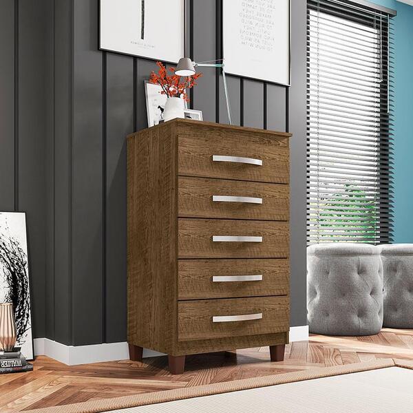 Cômoda Ambiente Catar 5 Gavetas Malbec - Incorplac | Leroy Merlin